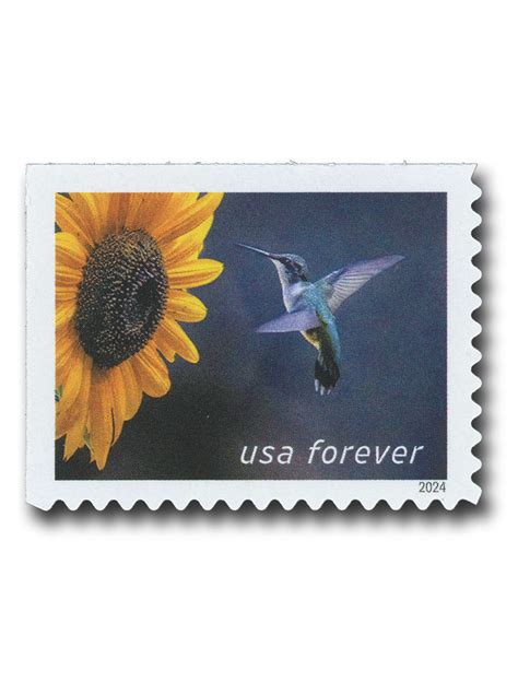 5845 - 2024 First-Class Forever Stamp - Ruby-throated Hummingbird and ...