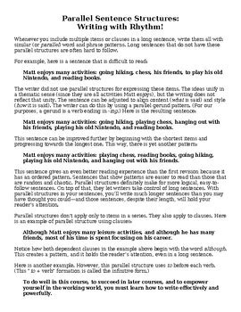 Image result for Parallel in English Writing