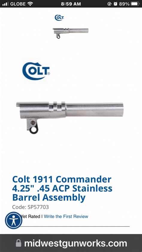 Image result for Colt Commander Threaded Barrel