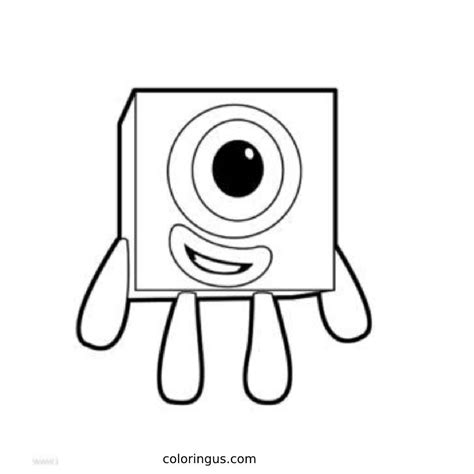 Numberblock 1 Coloring Page (Free Printable PDF)