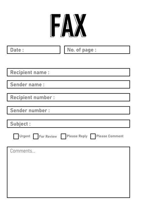 Image result for Basic Blank Fax Form