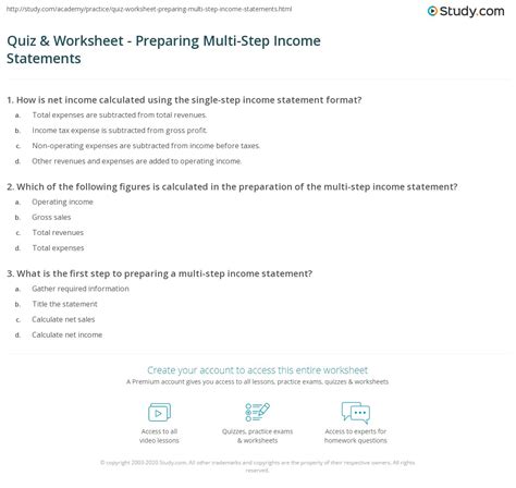 Image result for Income Statements Question Examples