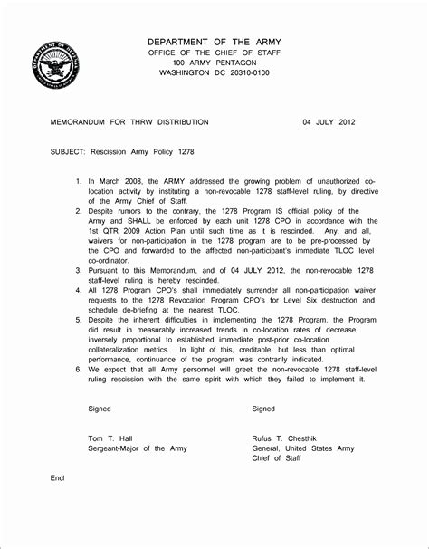 Image result for Memorandum for Record Example