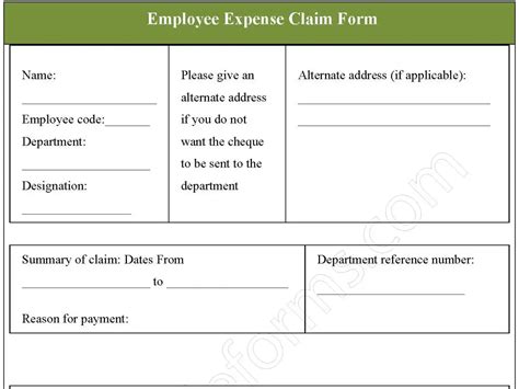 Image result for Expense Claim Form