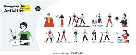 Image result for Daily Routine Line Drawing