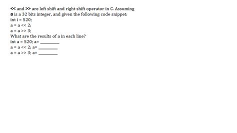 Image result for Right Shift Operator Example