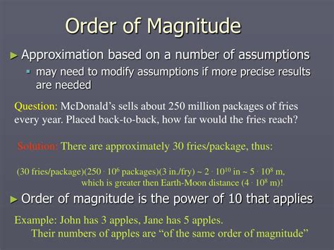 Image result for Orders of Magnitude Examples