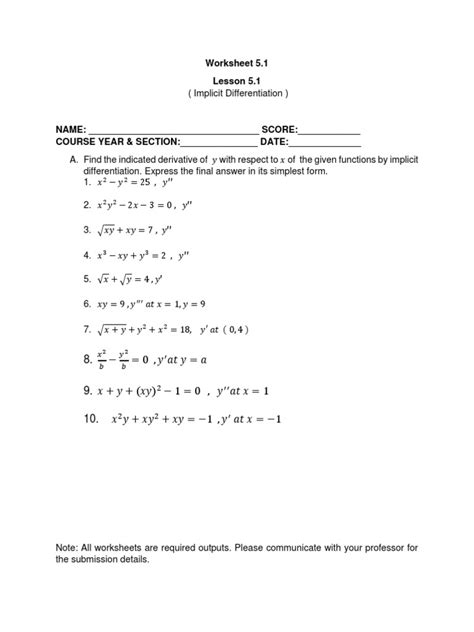 Image result for Implicit Differentiation Worksheet