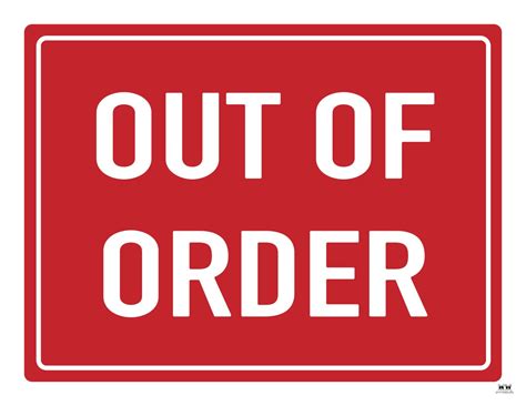 Image result for Out of Order Sign