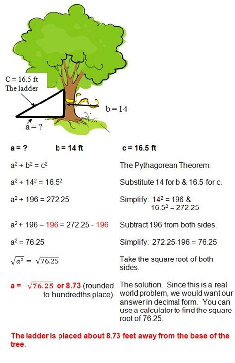 Image result for Pythagorean Theorem Examples Step by Step
