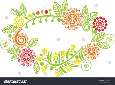 Floral Pattern Frame Illustration Stock Illustration 181451843 ...