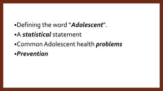 Image result for Adolescent Health Problems