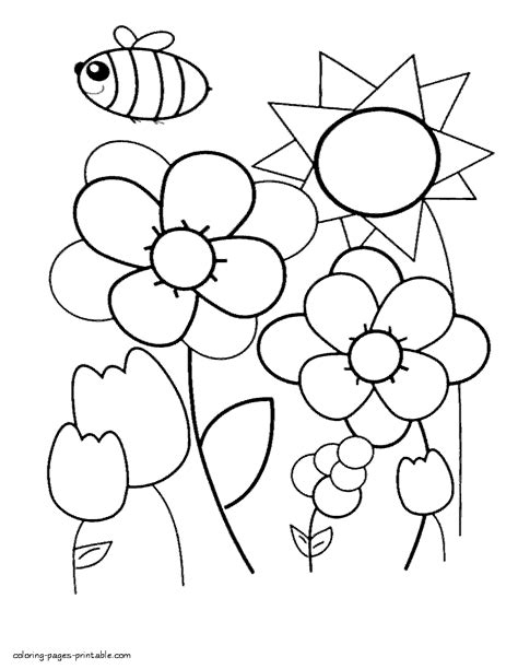 Image result for Simple Spring Coloring Pages