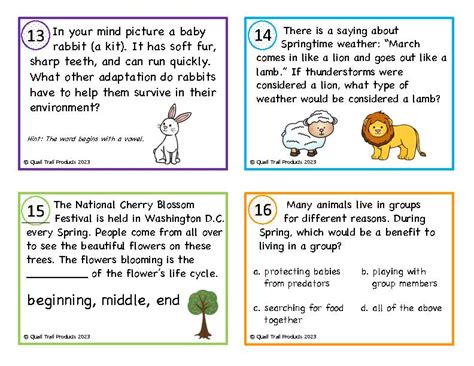 Image result for 3rd Grade Science Task Cards