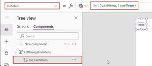 Image result for Power Apps Left Nav Menu