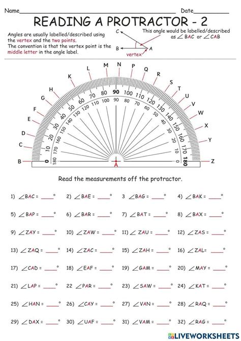 Image result for Using a Protractor Worksheet