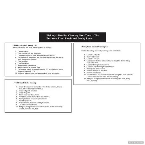 Image result for FlyLady Printable Checklists