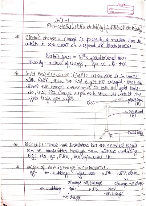 Image result for Physics Electrostatic 12th Class Notes