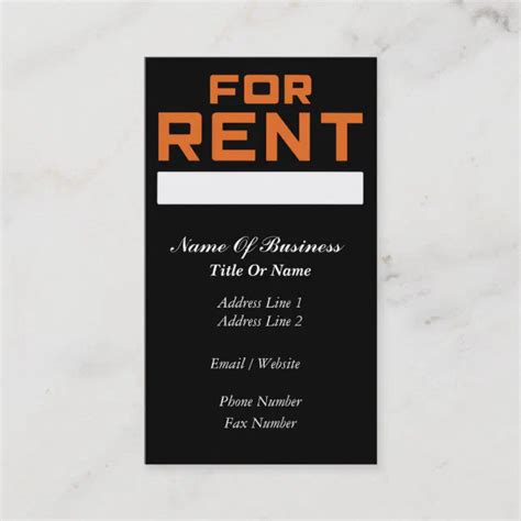 Rental Business Card | Zazzle