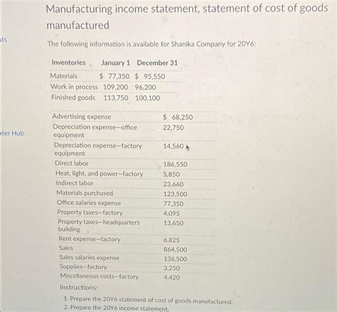 Image result for Manufacturing Income Statement Example