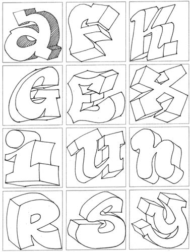 3D Graffiti Lettering - perspective | Teaching Resources