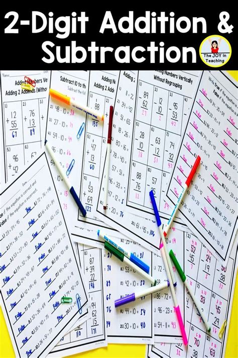 Image result for Two-Digit Addition and Subtraction Worksheet
