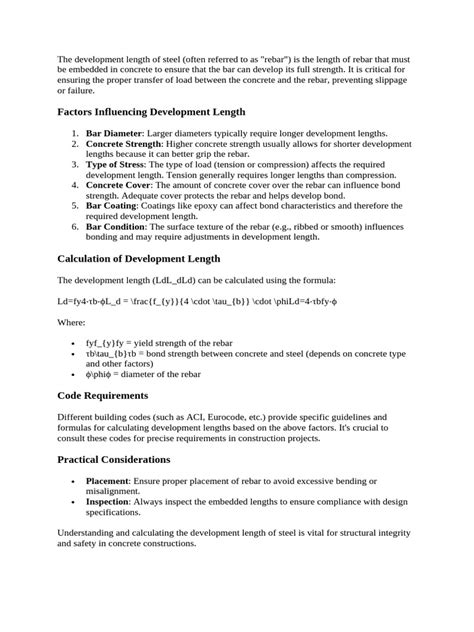 Image result for Reinforcing Steel Development Length