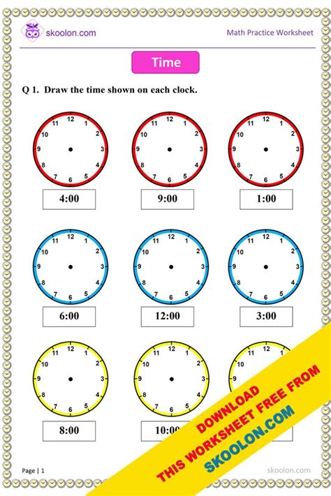 Image result for Time Worksheets