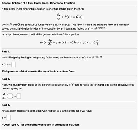 Image result for First Order Differential Equation Solution