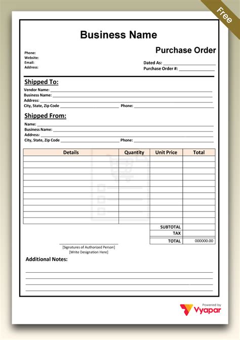 Image result for Purchase Order Format