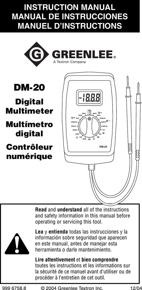 Image result for Greenlee DM-20 Problem Solving Guide