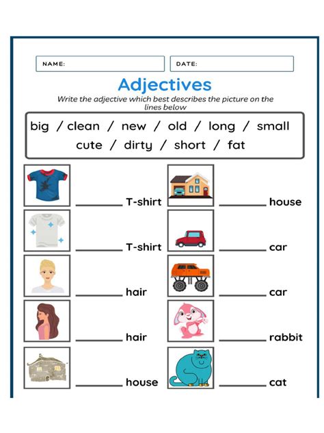 Image result for Adjectives Examples for 6th Class