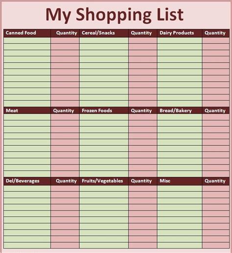 Image result for Shopping List Template Simple Note