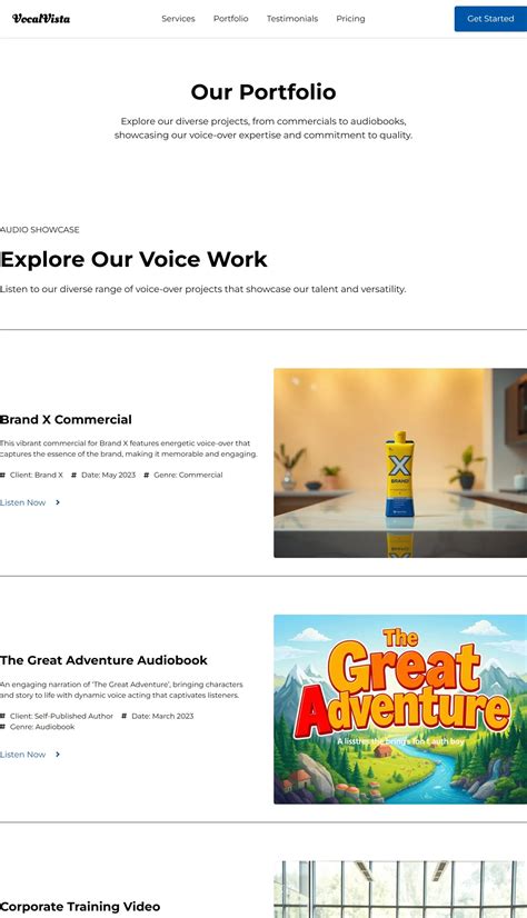 Image result for Voice Over Artist Portfolio Examples