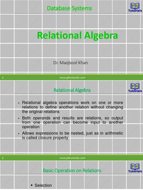 Image result for Relational Algebra in Database PDF