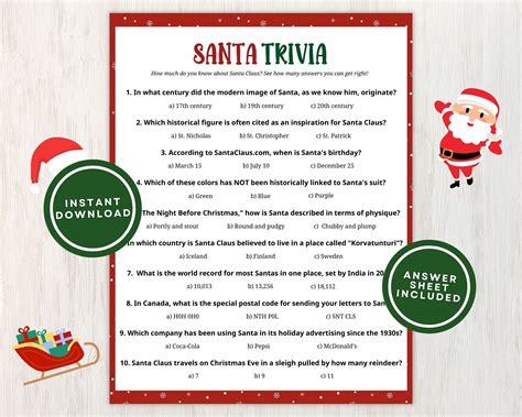Image result for Fun Trivia Questions Santa
