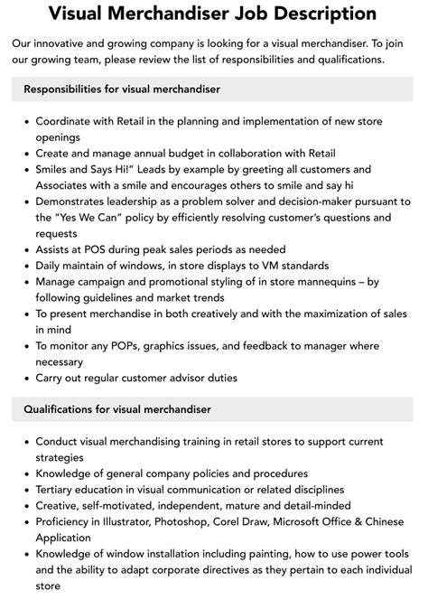 Image result for Visual Merchandiser Jobs