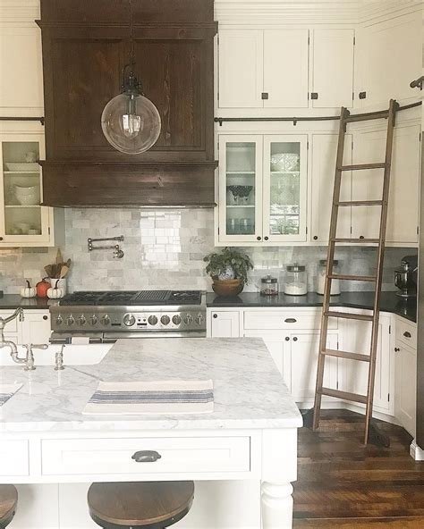 Image result for Kitchen Cabinets with Library Ladder