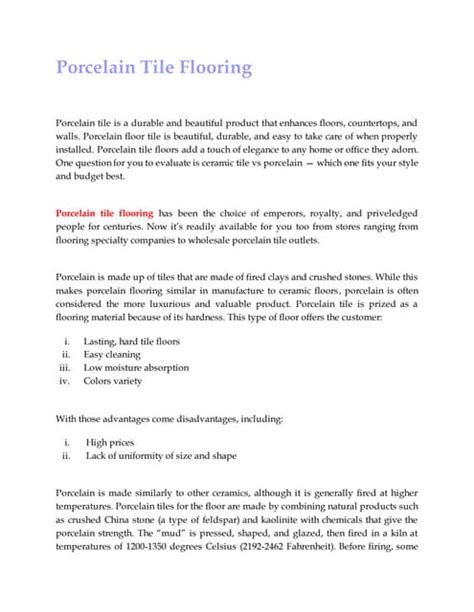 Image result for Porcelain Tile Notes