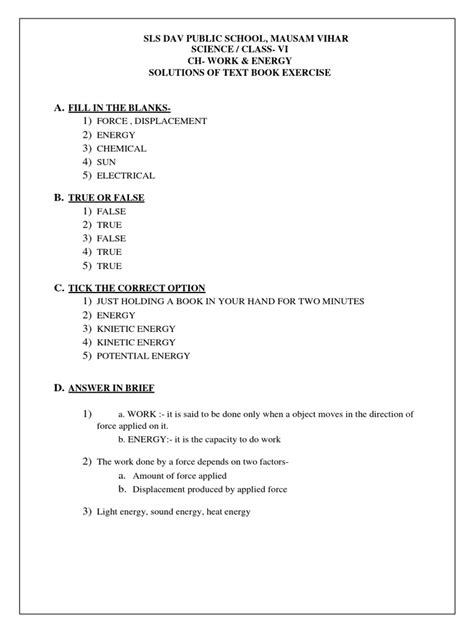 Image result for Chapter 2 Science Work and Energy Question Answer