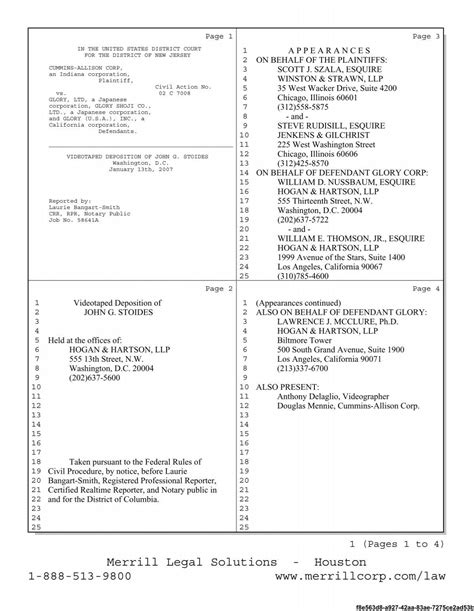 Image result for Deposition Transcript Sample