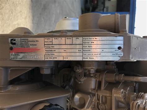 Image result for Cummins Engine Serial Number
