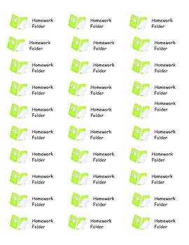 Labels for Student Homework Folders by Educator's Corner | TpT