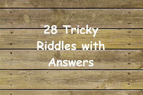 Image result for Tricky Riddles with Answers