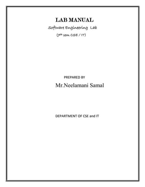 Image result for Software Engineering Lab Manual PDF