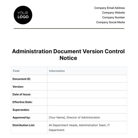 Image result for Version Control Document Table Format Example