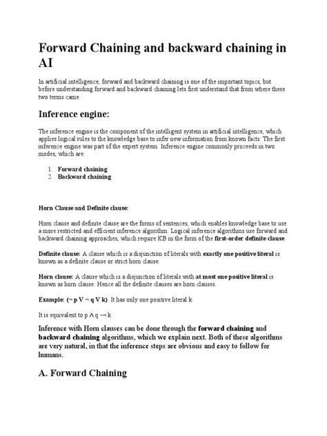 Image result for Forward chaining examples