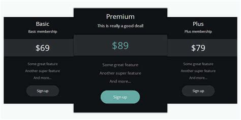 Image result for CSS Price Table