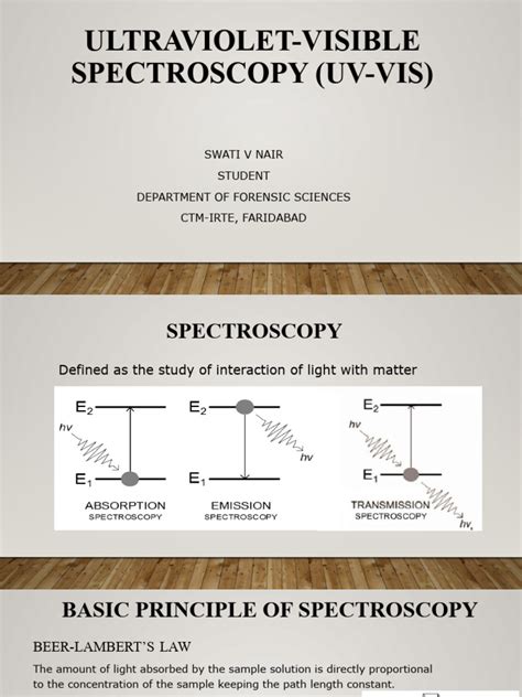 Ultraviolet-Visible Spectroscopy (Uv-Vis)- Final Ppt (1) | PDF ...