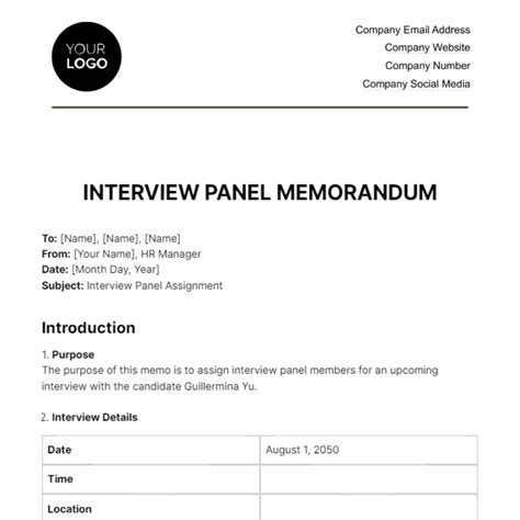 Image result for Structured Interview Memo